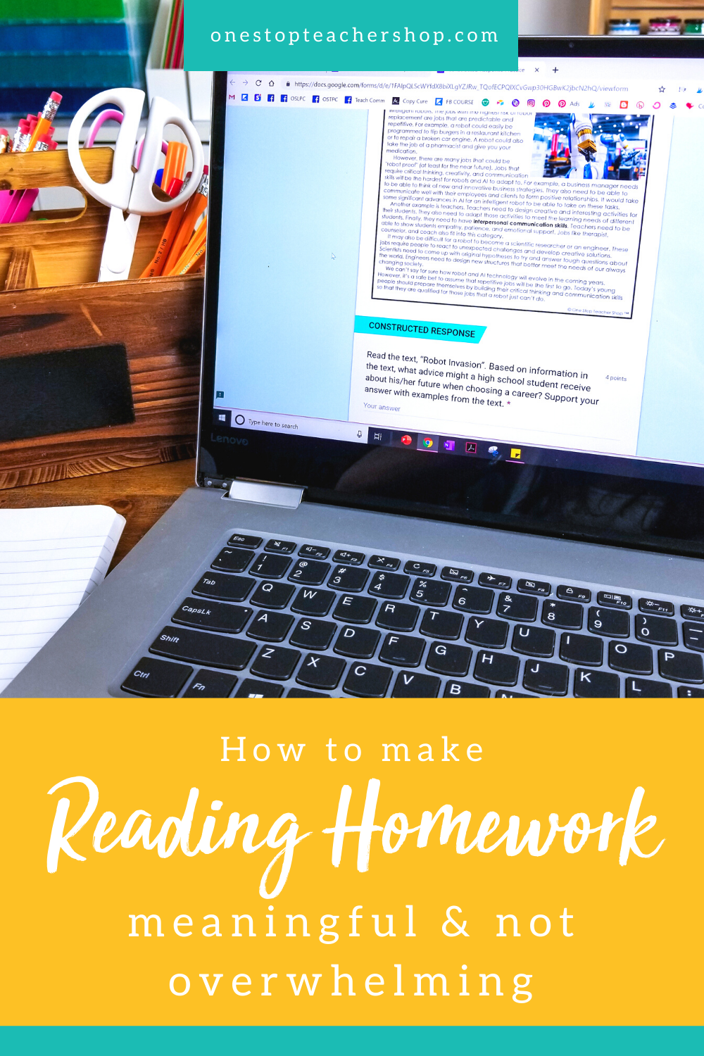 Reading Homework: Making it Meaningful | One Stop Teacher Shop