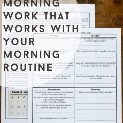 Morning Work that Works with your Morning Routine | One Stop Teacher Shop