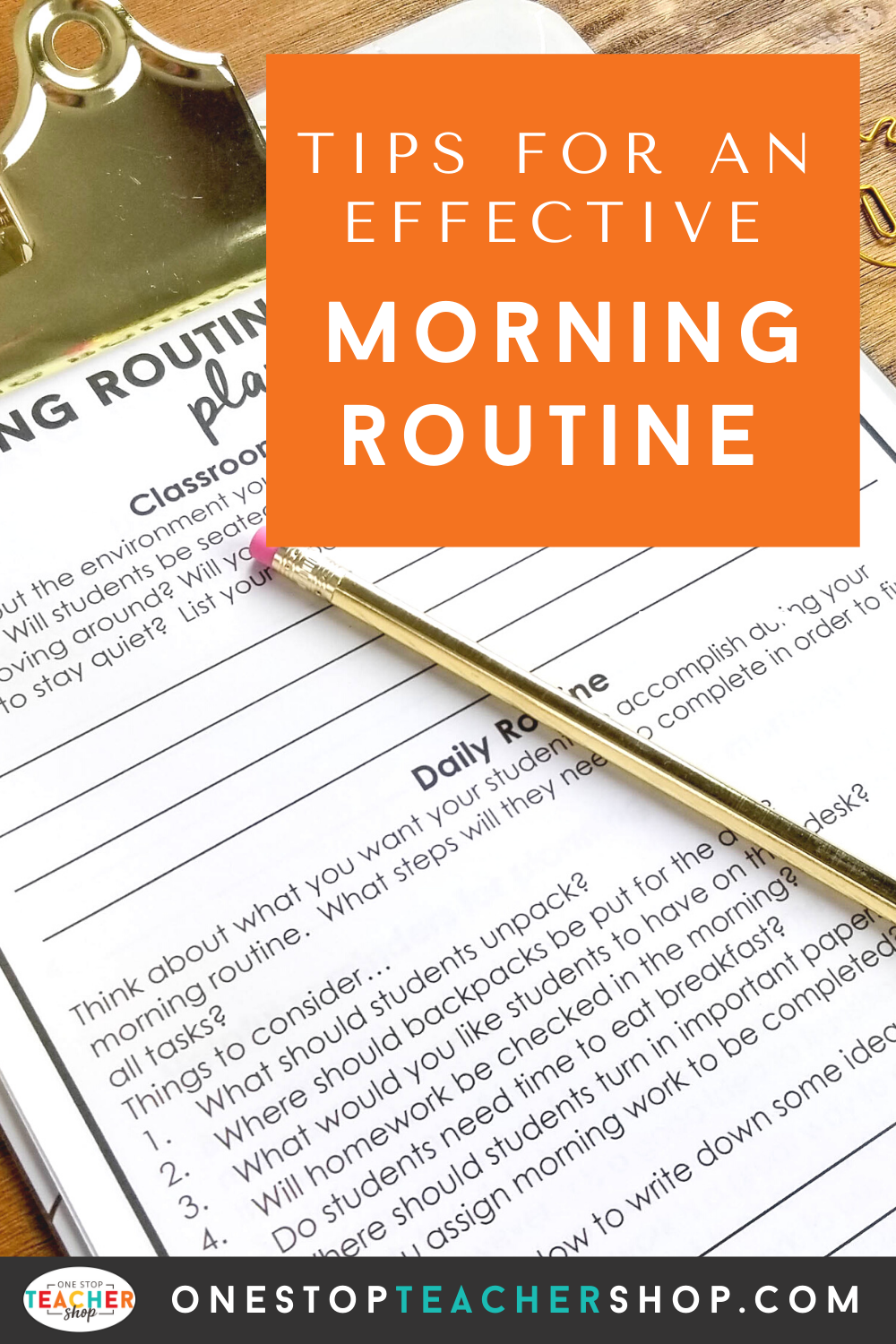 An Effective Classroom Morning Routine | One Stop Teacher Shop