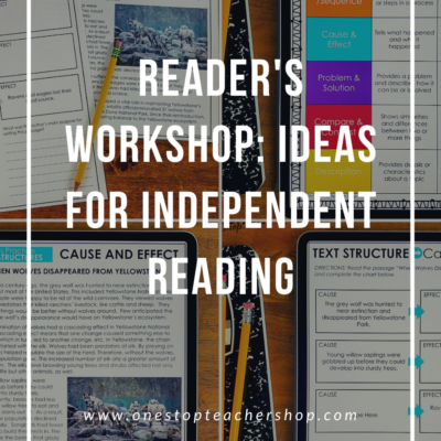 Reader's Workshop: Ideas for Independent Reading | One Stop Teacher Shop