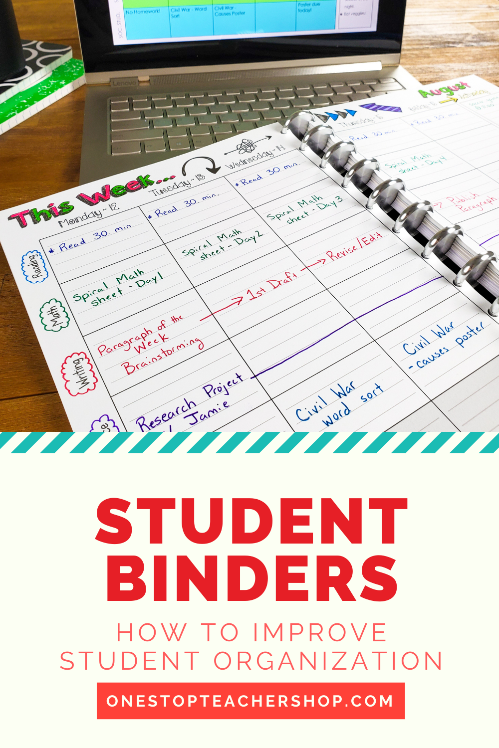 Student Binders: Improve Student Organization | One Stop Teacher Shop