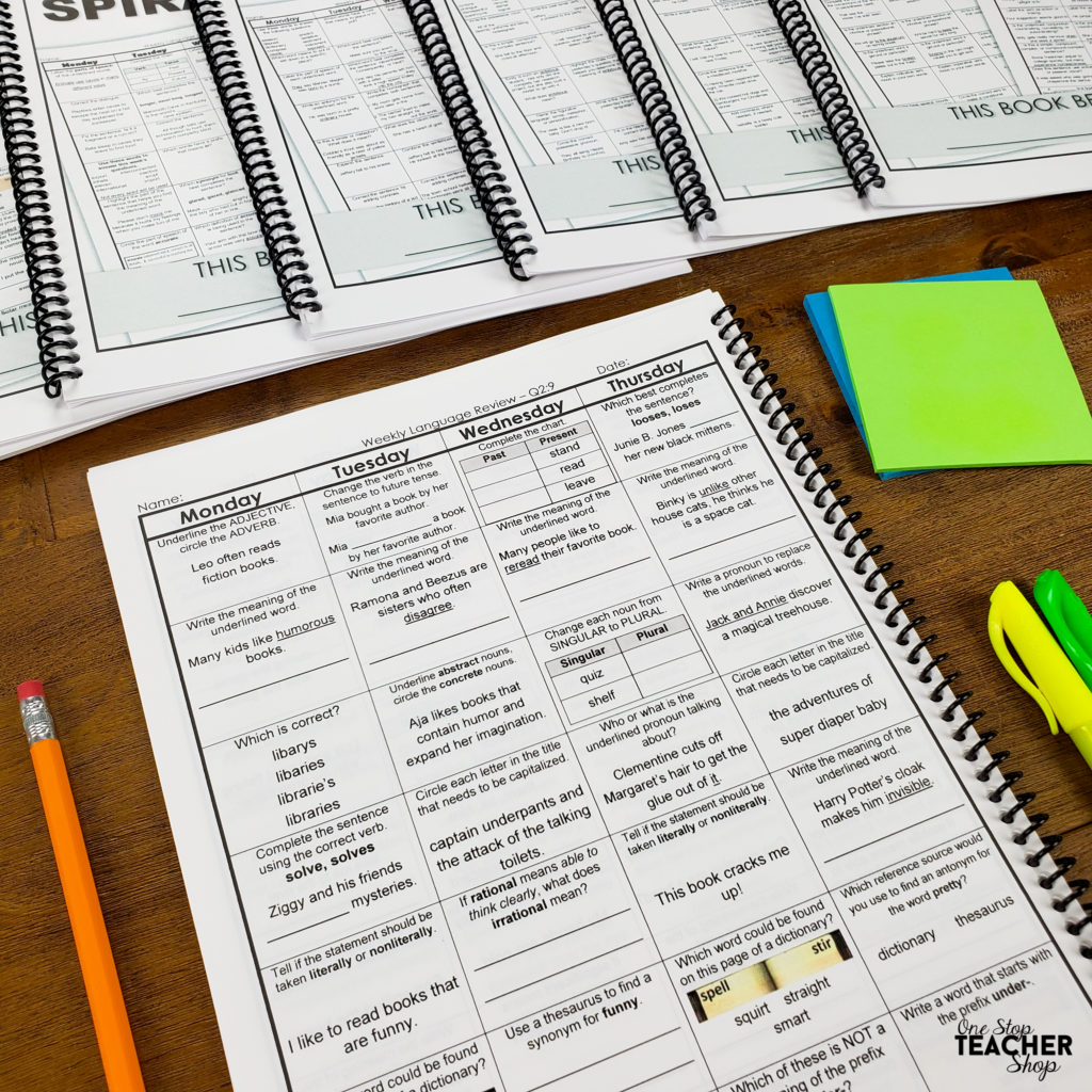 Language Spiral Review For Daily Grammar Practice Language Spiral Review For Daily Grammar Practice