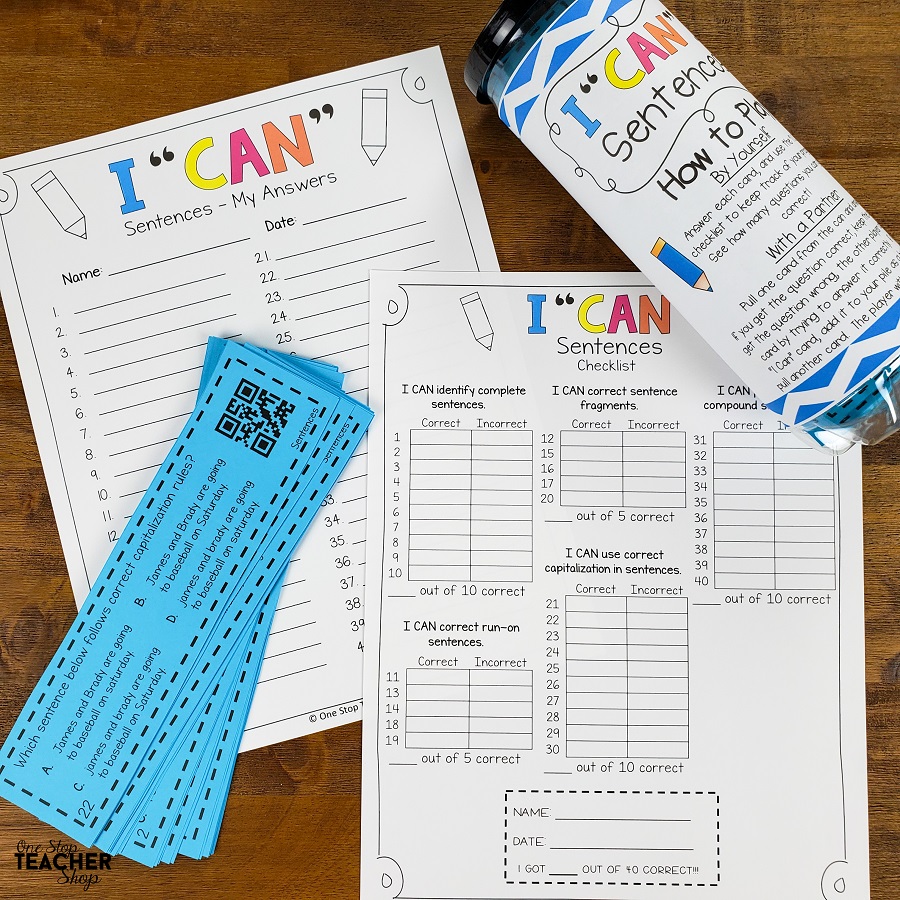 I CAN Grammar Games for Grammar Practice | One Stop Teacher Shop