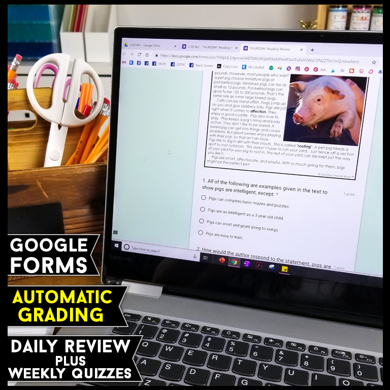 Digital Reading Review for Google Forms - One Stop Teacher Shop