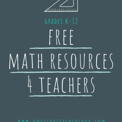 FREE Math Resources for Teachers | One Stop Teacher Shop