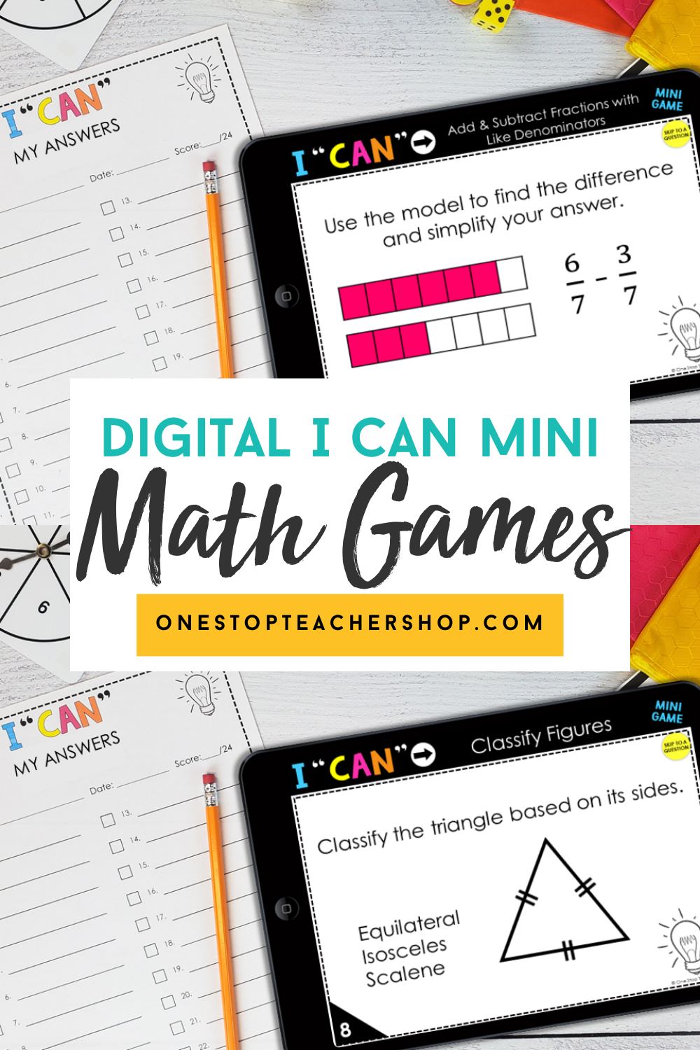 Digital I CAN Mini Math Games | One Stop Teacher Shop