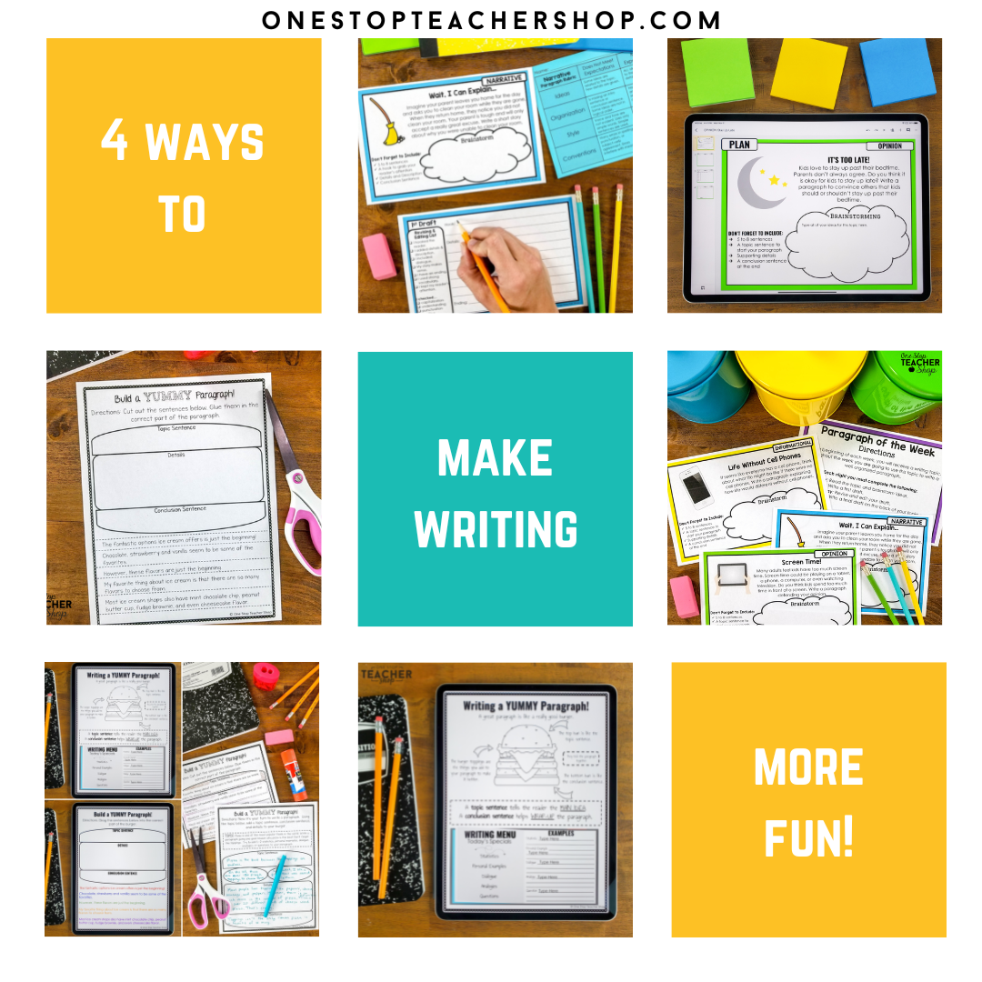 4 Ways to Make Writing Practice Fun - One Stop Teacher Shop